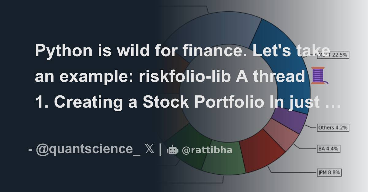 Python is wild for finance. Let's take an example: riskfolio-lib A ...