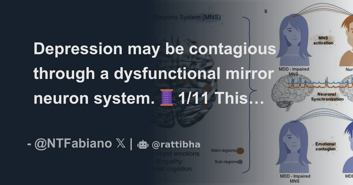 Depression may be contagious through a dysfunctional mirror neuron ...