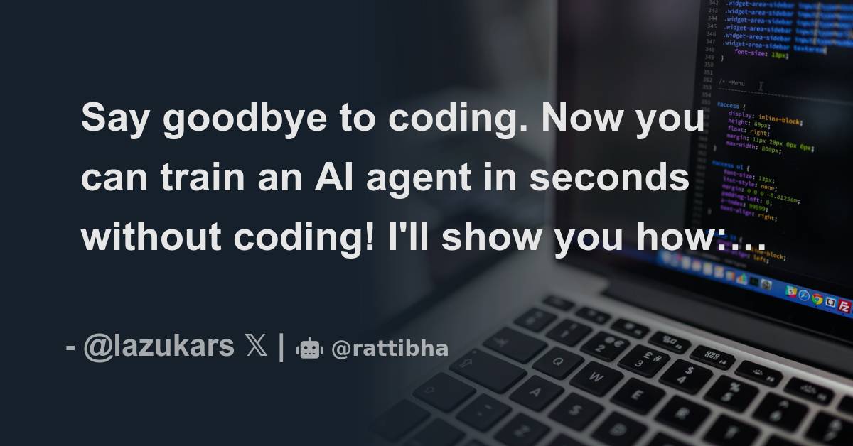 Say goodbye to coding. Now you can train an AI agent in seconds without coding! I'll show you ...