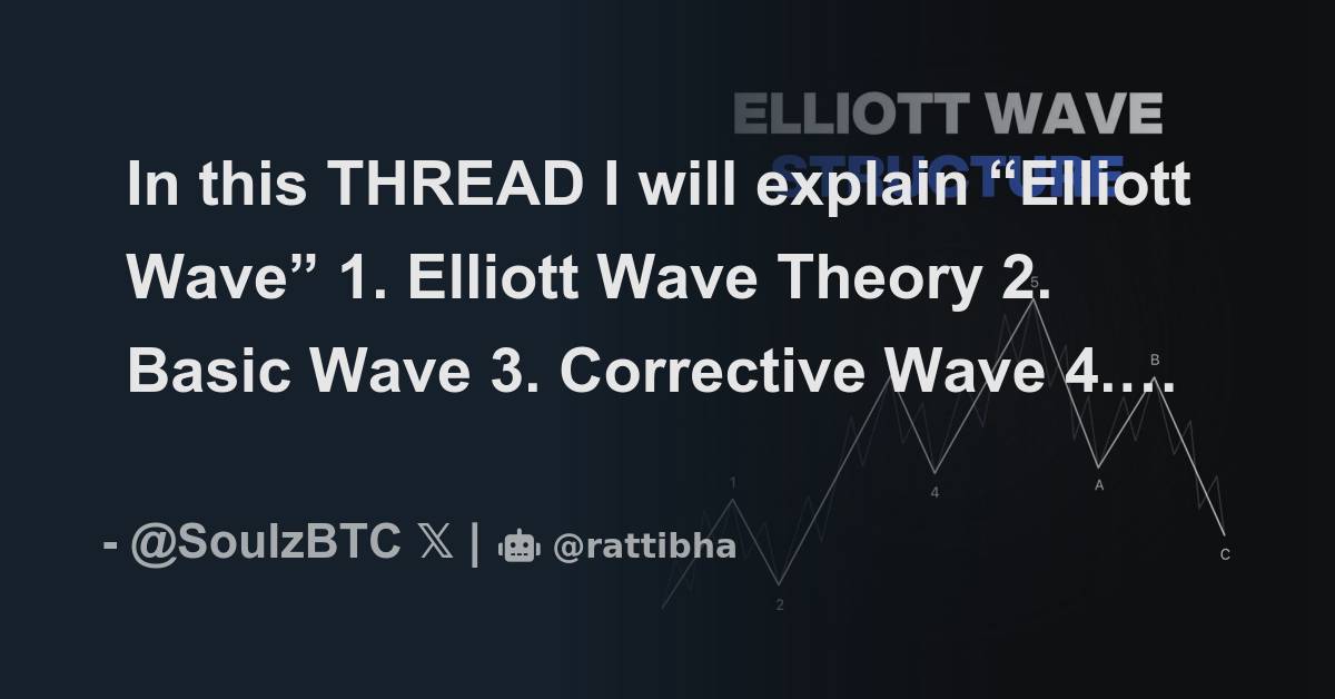 In this THREAD I will explain “Elliott Wave” 1. Elliott Wave Theory 2 ...