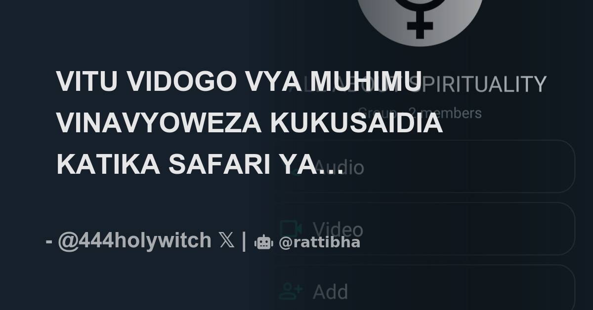 VITU VIDOGO VYA MUHIMU VINAVYOWEZA KUKUSAIDIA KATIKA SAFARI YA KUPONA ...