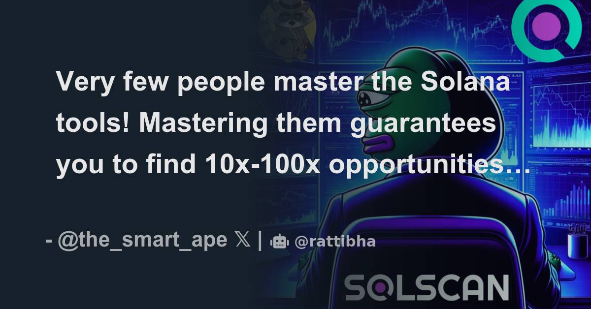 Very few people master the Solana tools! Mastering them guarantees you ...