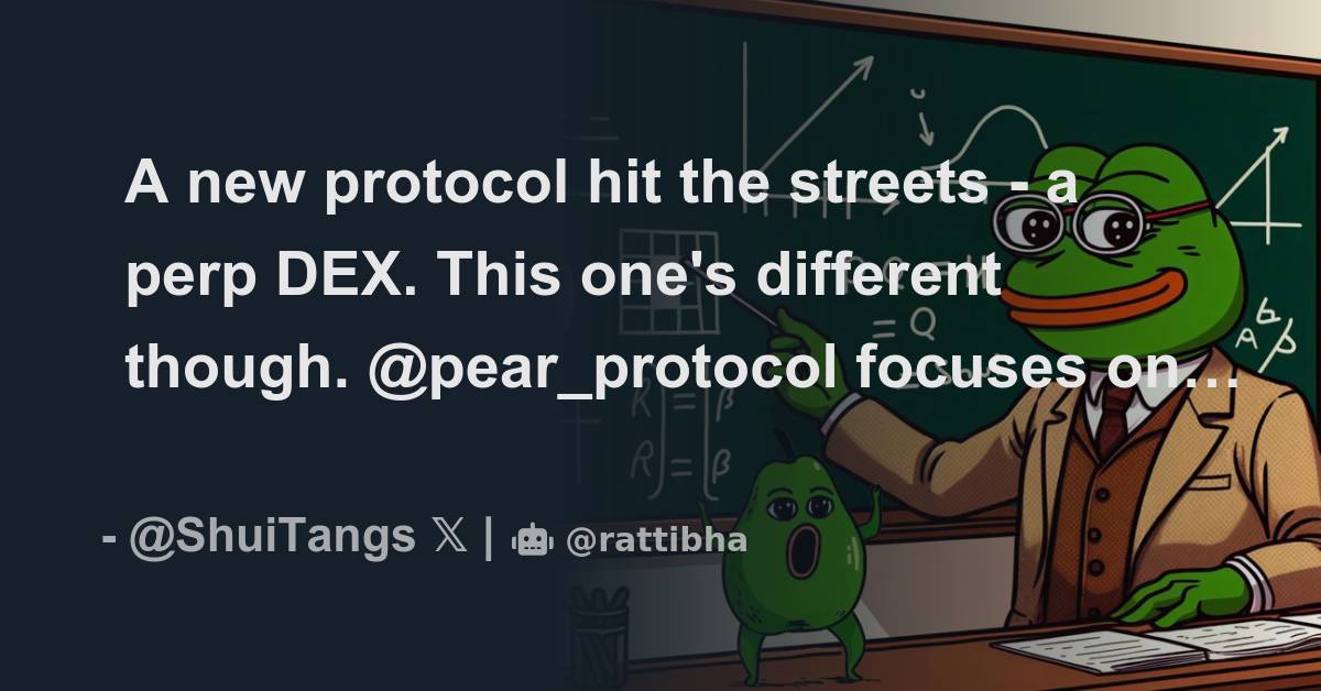 A new protocol hit the streets - a perp DEX. This one's different though. @pear_protocol focuses ...