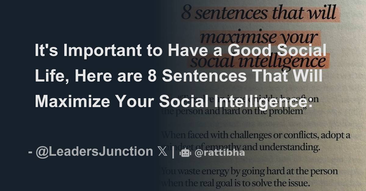 It's Important to Have a Good Social Life, Here are 8 Sentences That ...