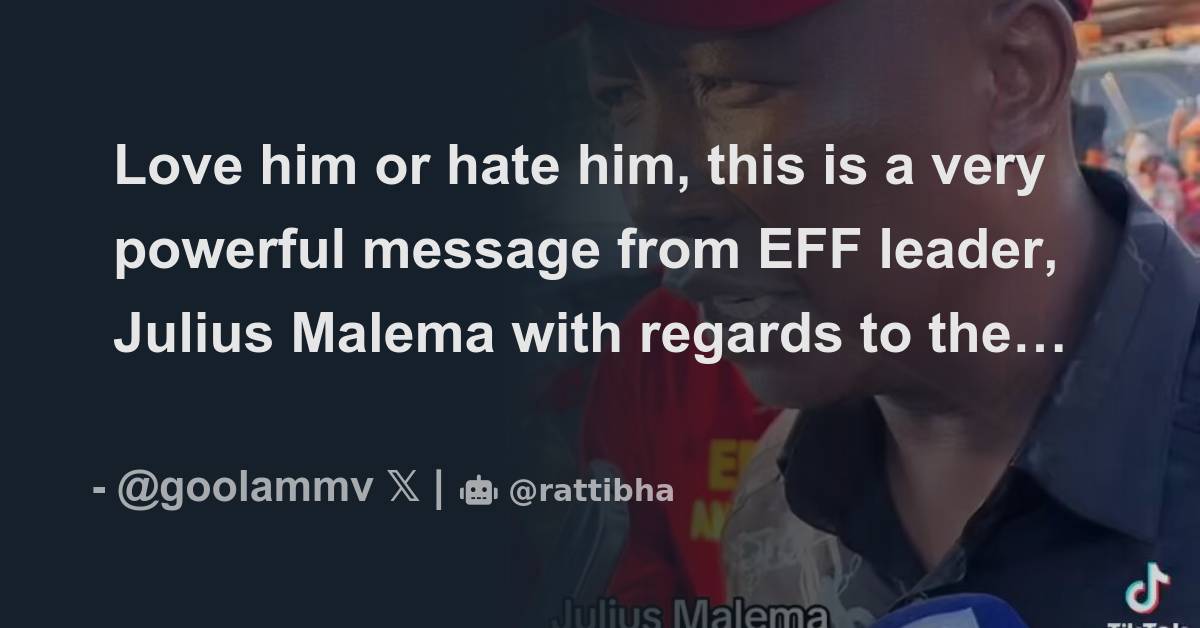 Love him or hate him, this is a very powerful message from EFF leader ...