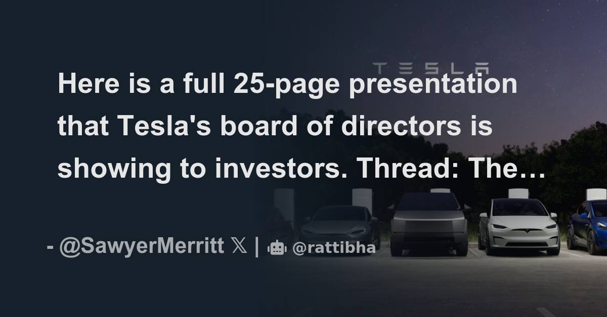Here Is A Full 25 Page Presentation That Teslas Board Of Directors Is
