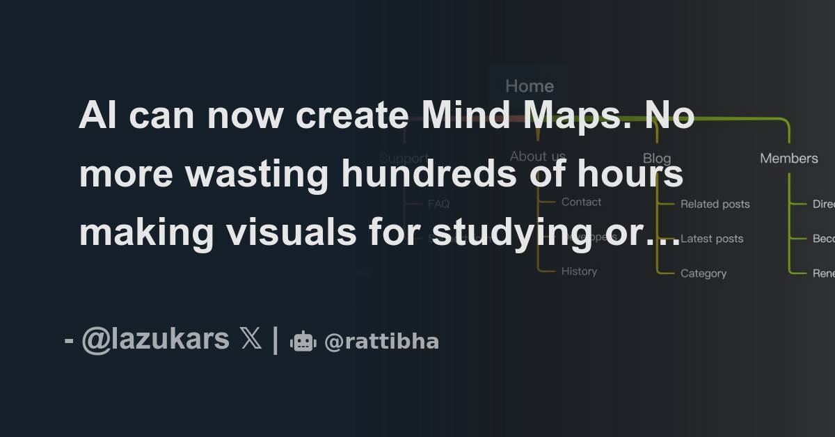 AI can now create Mind Maps. No more wasting hundreds of hours making visuals for studying or ...