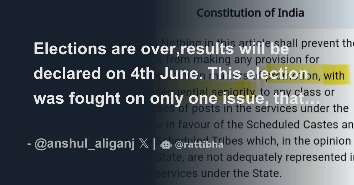 Elections are over,results will be declared on 4th June. This election ...