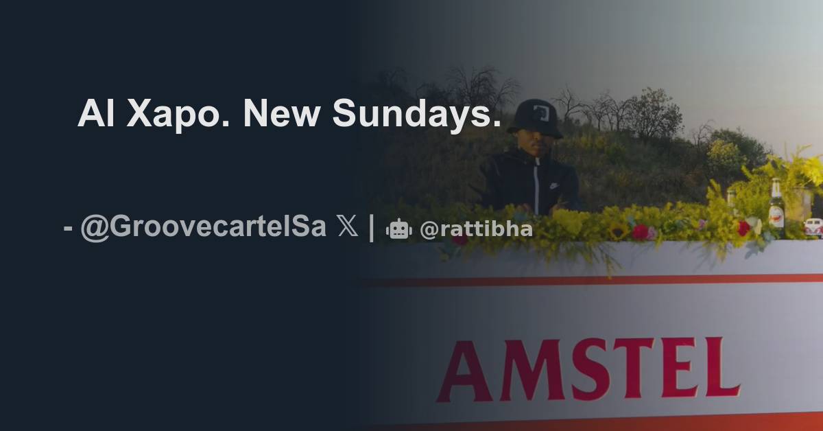 Al Xapo. New Sundays. - Thread from GrooveCartel_SA @GroovecartelSa ...