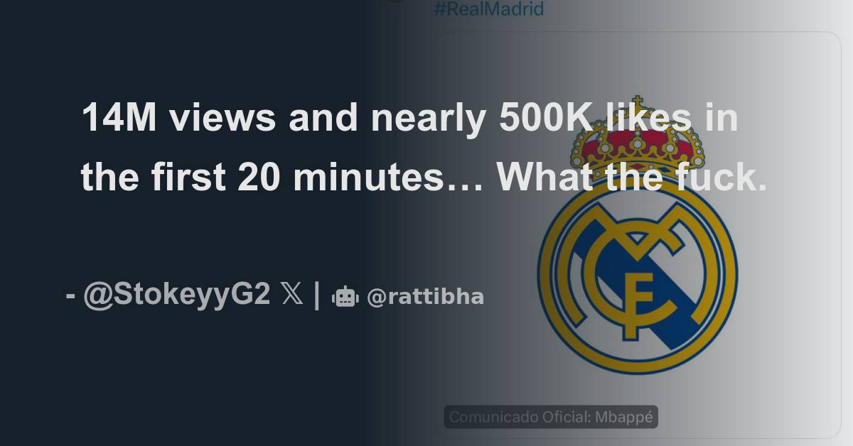 14M views and nearly 500K likes in the first 20 minutes… What the fuck ...