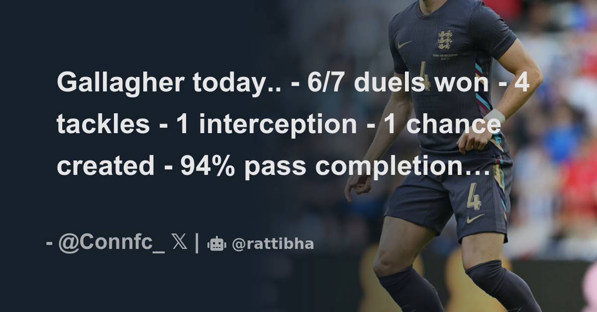 Gallagher today.. - 6/7 duels won - 4 tackles - 1 interception - 1 ...