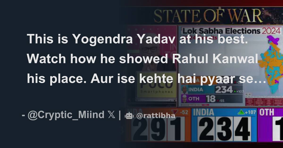 This is Yogendra Yadav at his best. Watch how he showed Rahul Kanwal ...