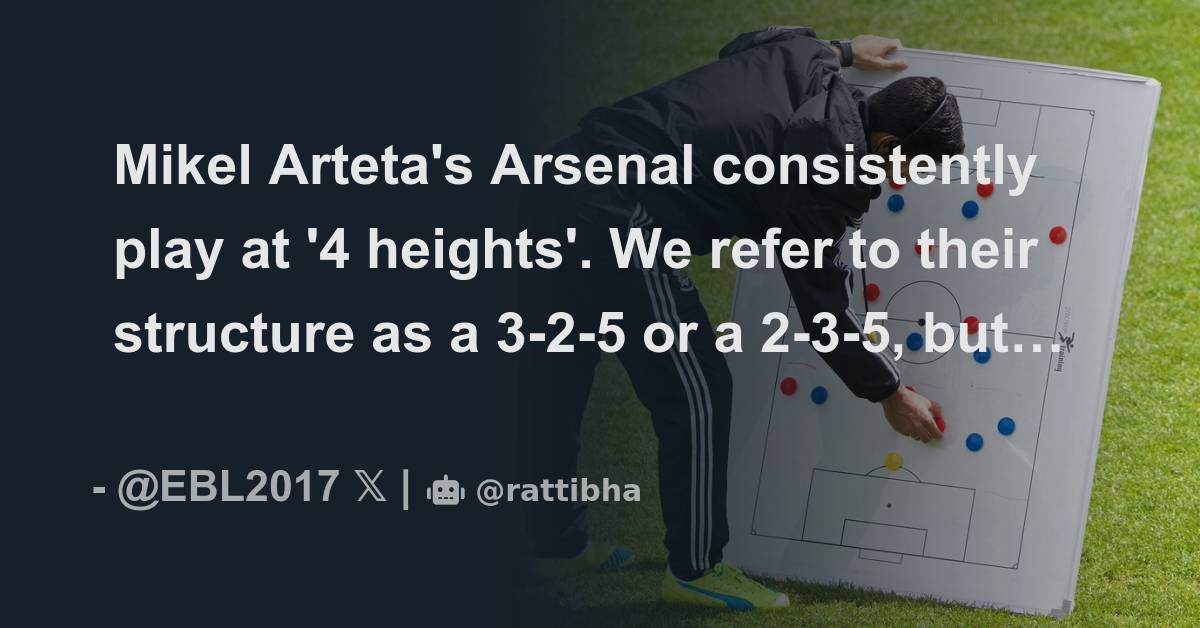 Mikel Arteta's Arsenal consistently play at '4 heights'. We refer to ...