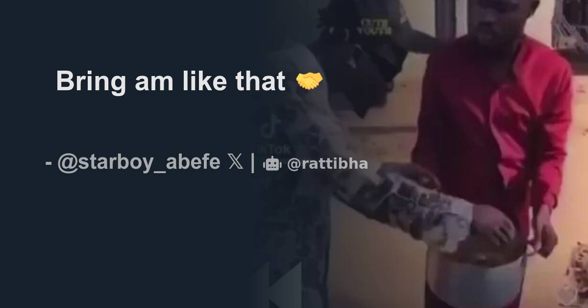 Bring am like that 🤝 - Thread from Abefe - the statistics guy ️📚😎🇳🇬 ...