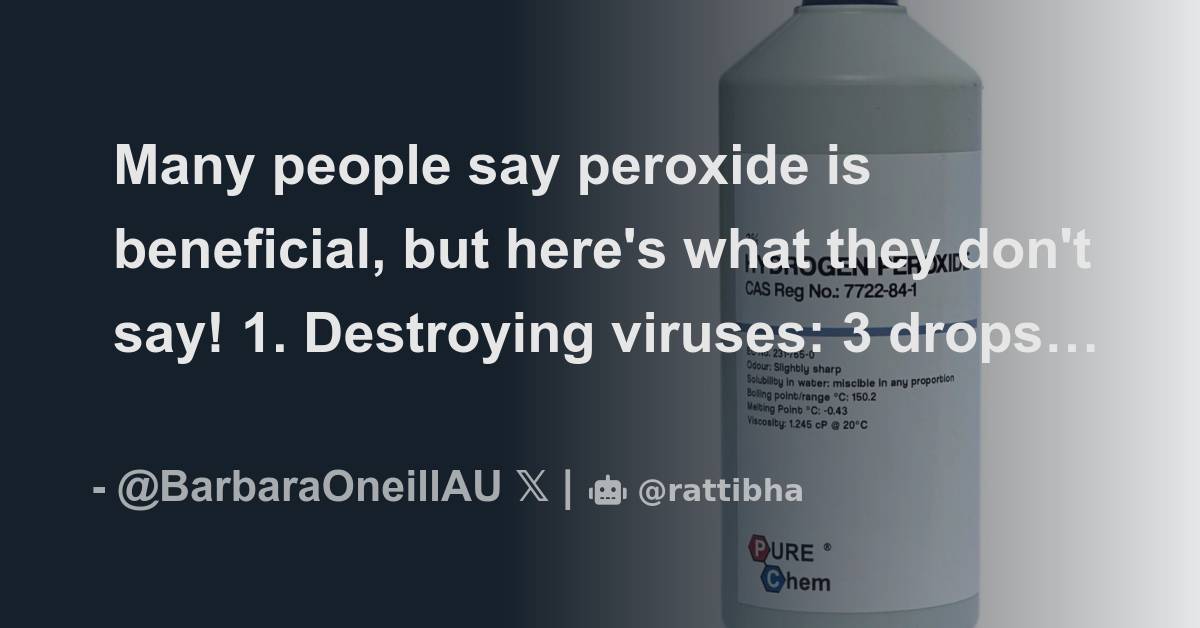 Many people say peroxide is beneficial, but here's what they don't say ...