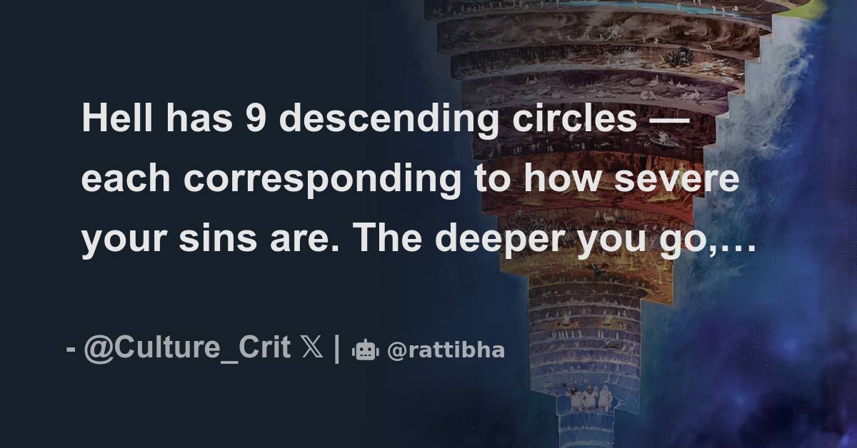 Hell has 9 descending circles — each corresponding to how severe your ...