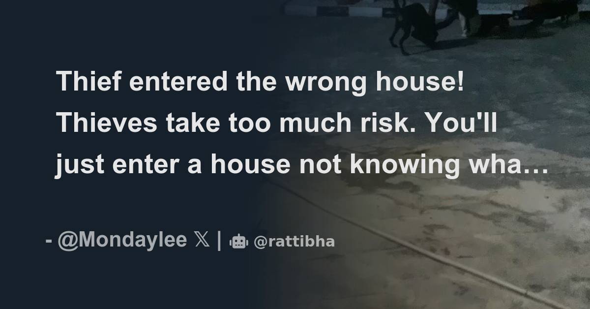 Thief entered the wrong house! Thieves take too much risk. You'll just ...