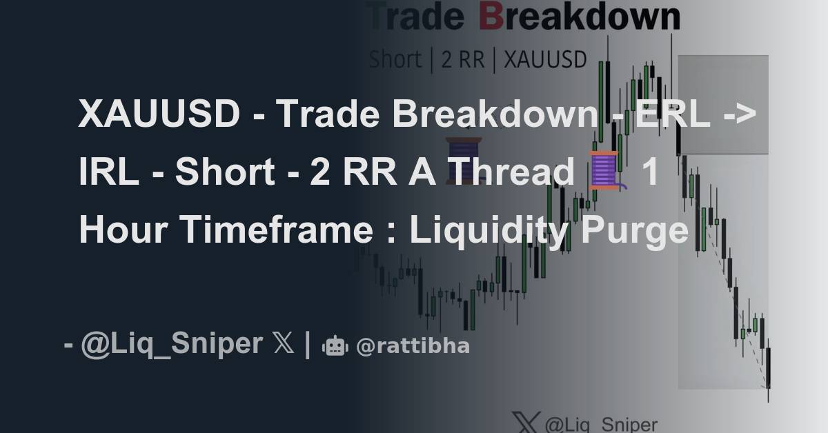XAUUSD - Trade Breakdown - ERL -> IRL - Short - 2 RR A Thread 🧵 ...