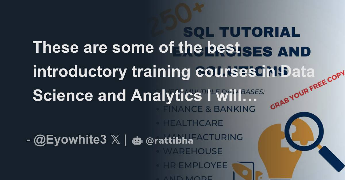 These are some of the best introductory training courses in Data ...