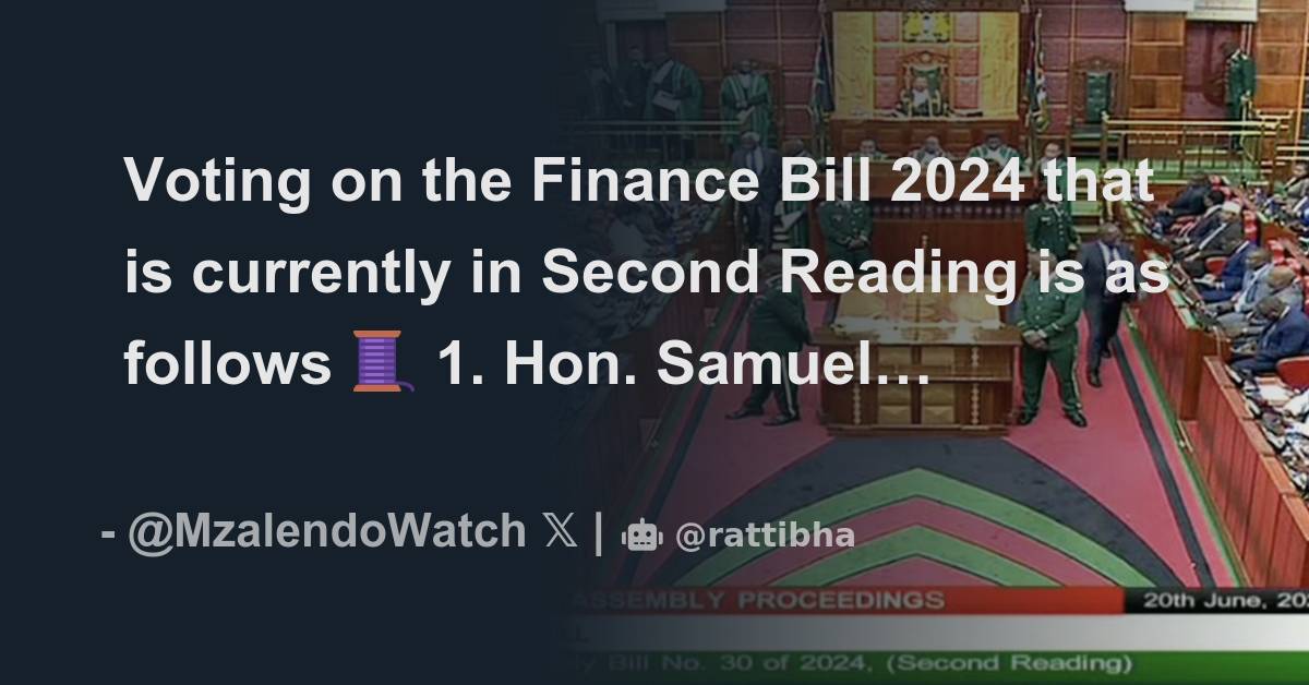 Voting on the Finance Bill 2024 that is currently in Second Reading is ...