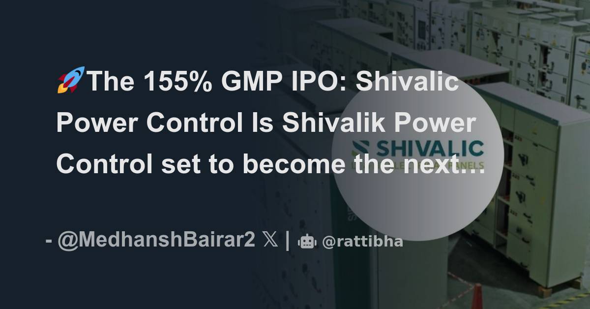 🚀The 155% GMP IPO: Shivalic Power Control Is Shivalik Power Control set to become the next ...