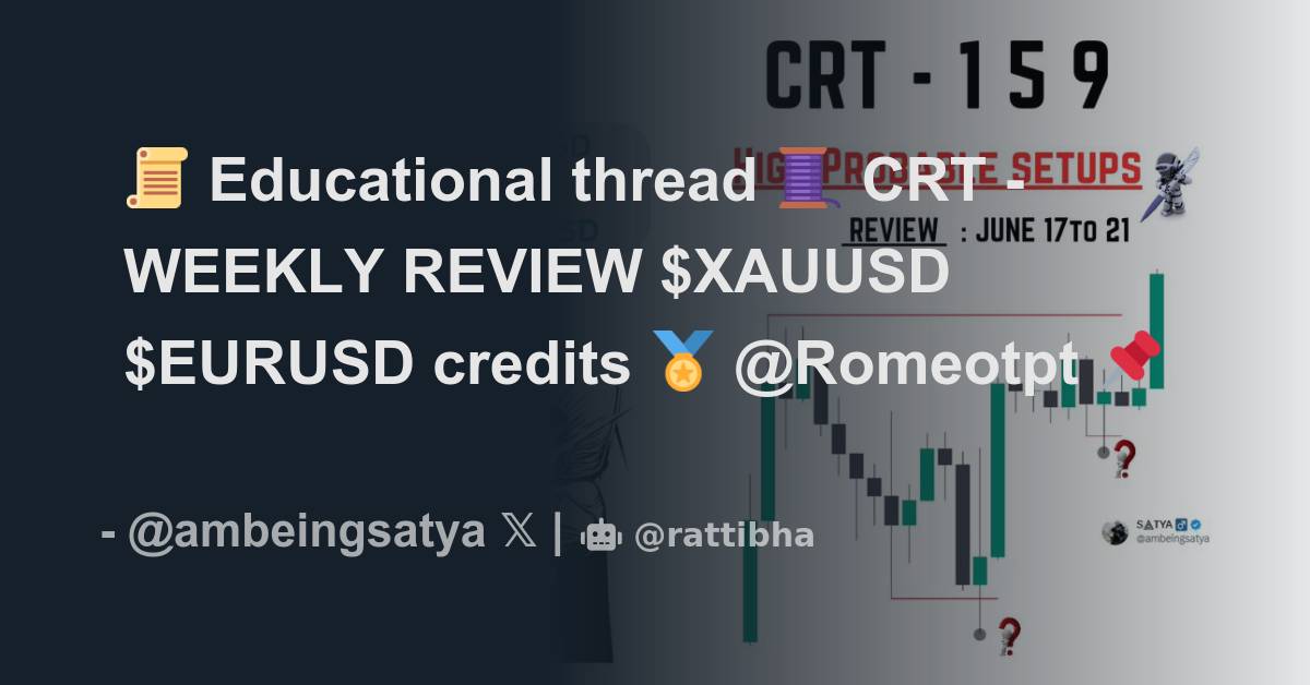 📜 Educational thread 🧵 CRT - WEEKLY REVIEW $XAUUSD $EURUSD credits 🏅 ...