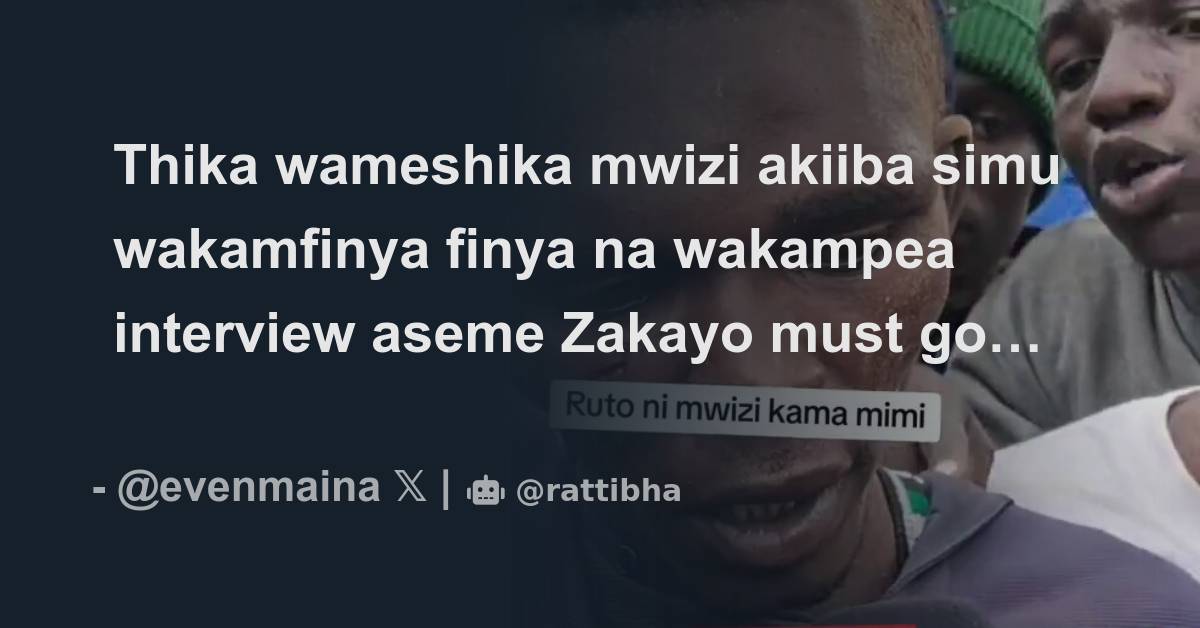 Thika wameshika mwizi akiiba simu wakamfinya finya na wakampea ...