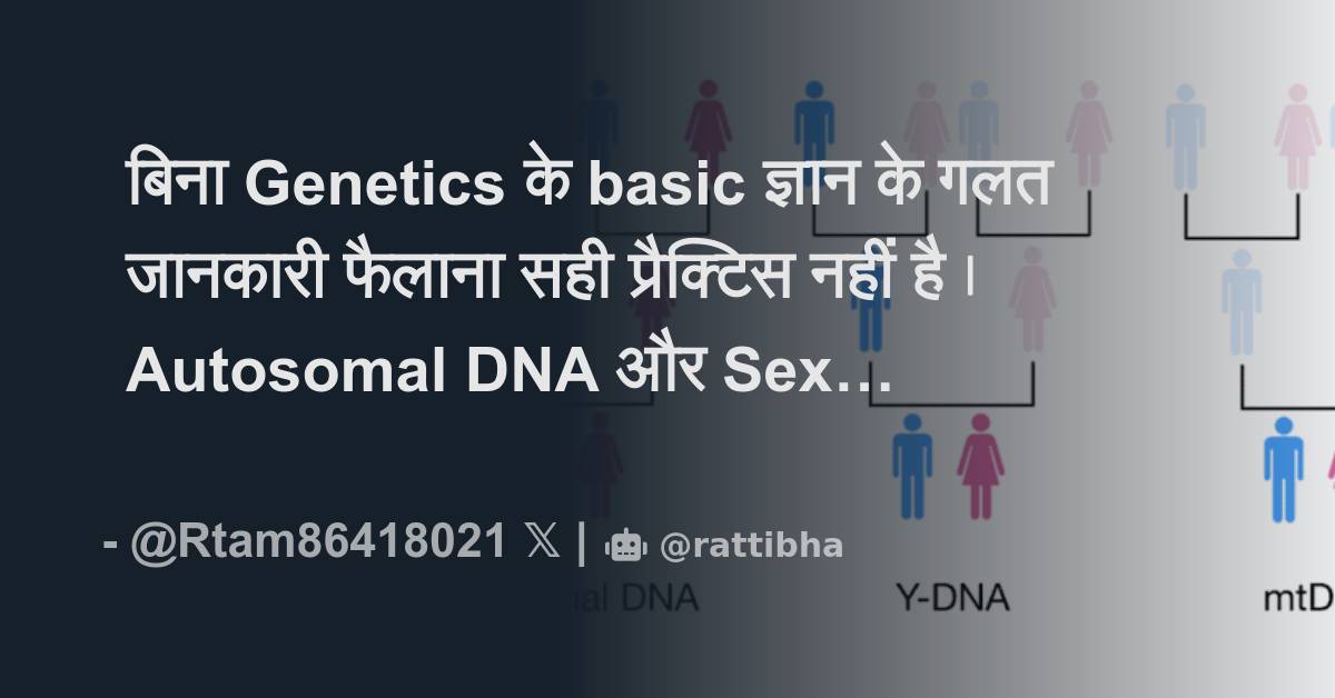 बिना Genetics के Basic ज्ञान के गलत जानकारी फैलाना सही प्रैक्टिस नहीं 