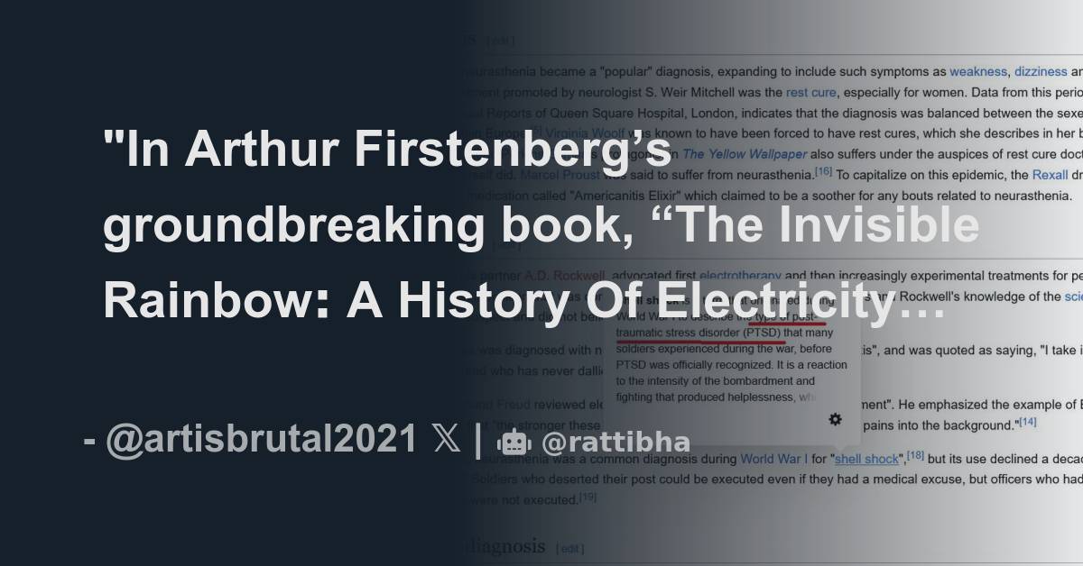 "In Arthur Firstenberg’s groundbreaking book, “The Invisible Rainbow꞉ A History Of Electricity ...