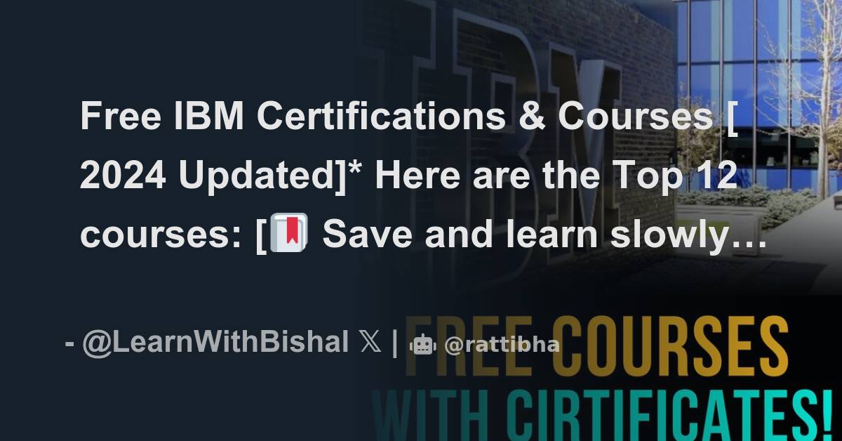 Free IBM Certifications & Courses [ 2024 Updated]* Here are the Top 12 ...