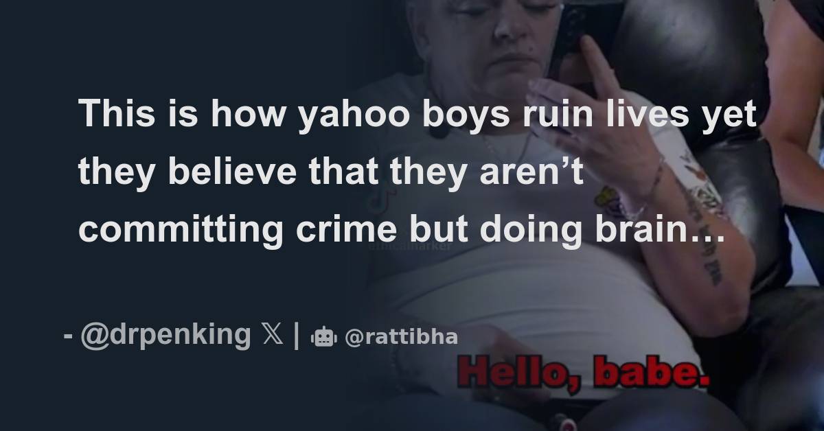 This is how yahoo boys ruin lives yet they believe that they aren’t committing crime but doing ...