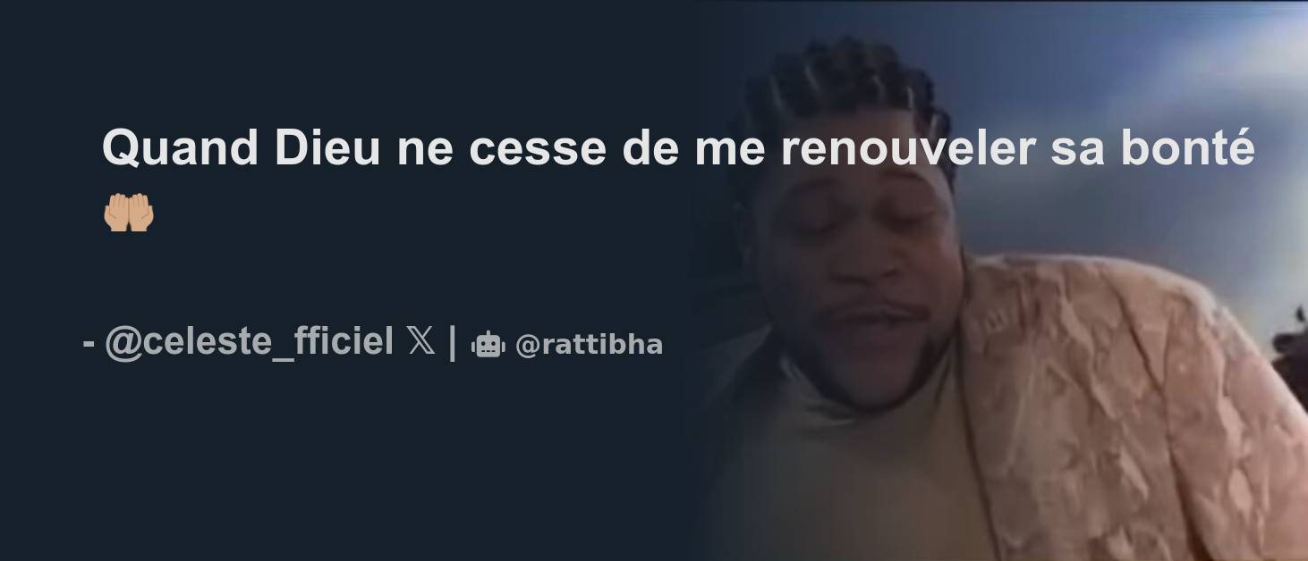 Quand Dieu ne cesse de me renouveler sa bonté🤲🏽 - Thread from Mr ...