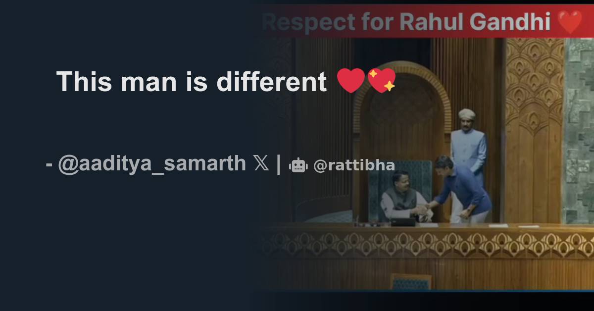 This man is different ️💖 - Thread from Aditya Samarth @aaditya_samarth - Rattibha