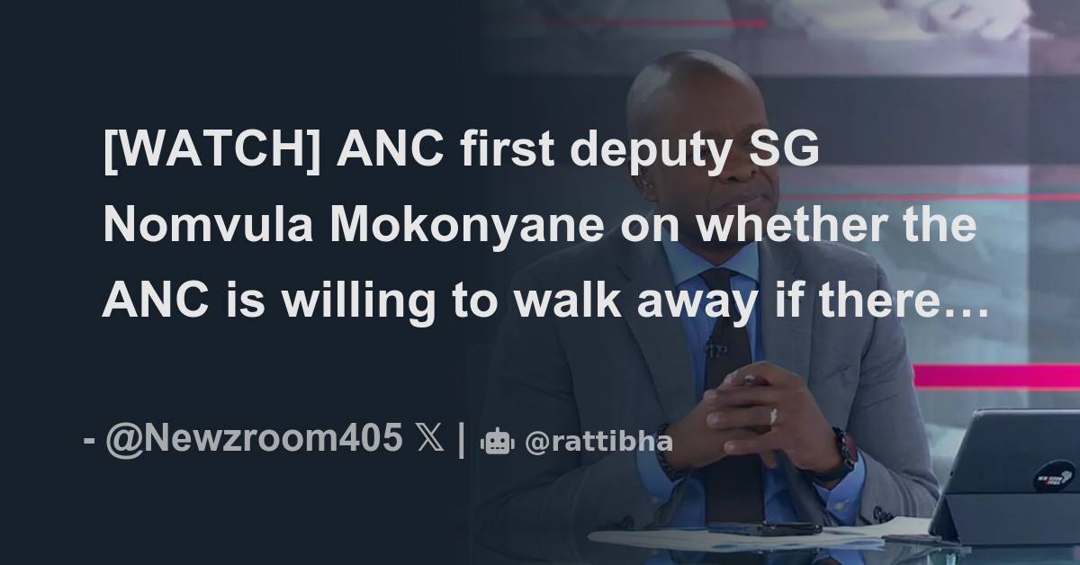 [WATCH] ANC first deputy SG Nomvula Mokonyane on whether the ANC is willing to walk away if ...