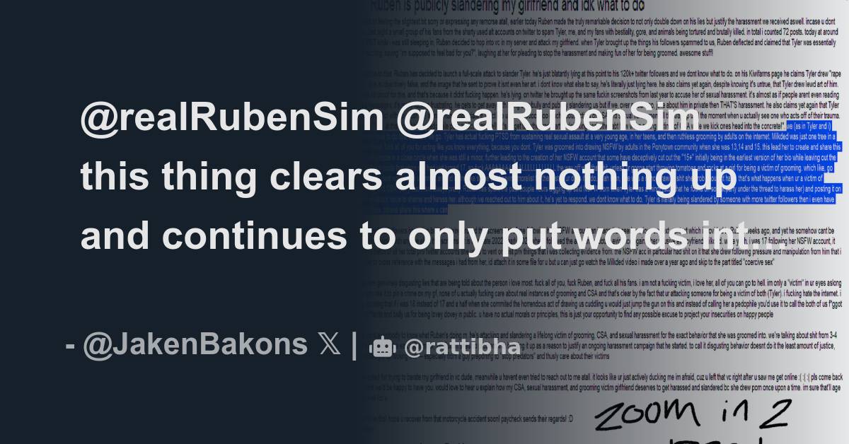 @realRubenSim - Thread from Bakon @JakenBakons - Rattibha