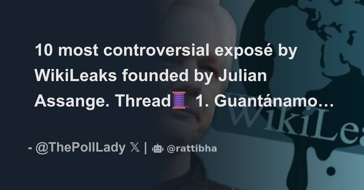 10 most controversial exposé by WikiLeaks founded by Julian Assange ...