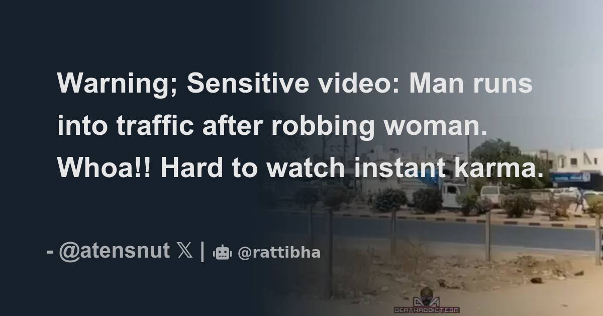 Warning; Sensitive video: Man runs into traffic after robbing woman ...