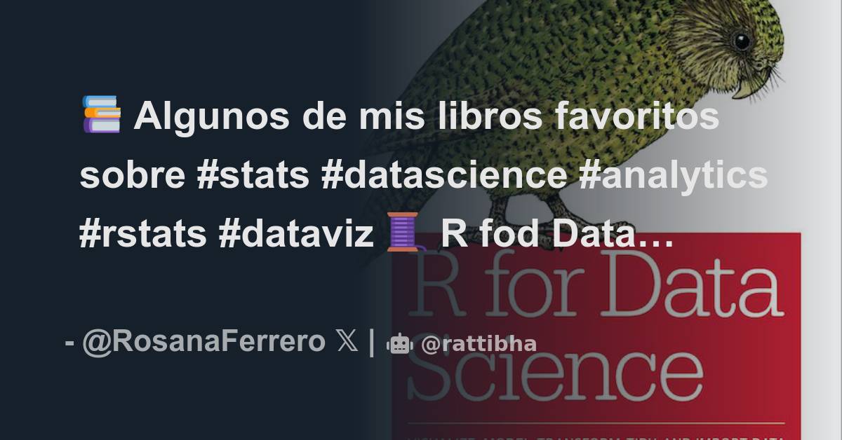 📚 Algunos de mis libros favoritos sobre #stats #datascience #analytics #rstats #dataviz 🧵 R fod ...