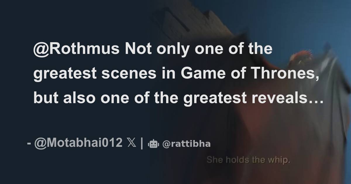 @Rothmus Not only one of the greatest scenes in Game of Thrones, but ...