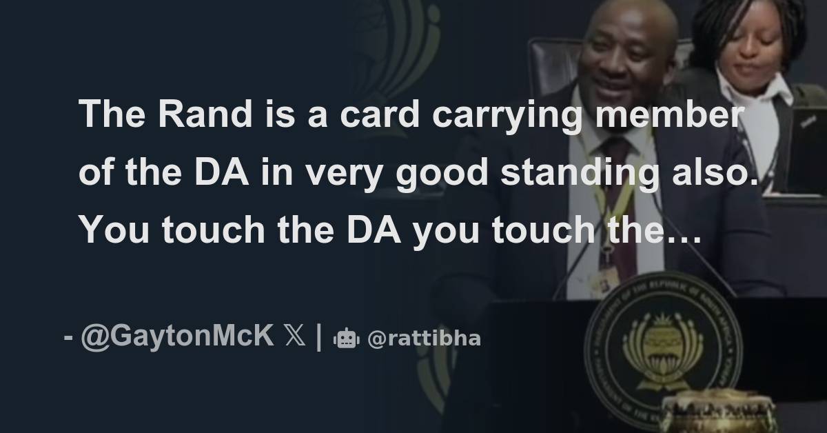 The Rand is a card carrying member of the DA in very good standing also ...