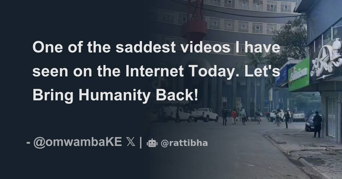 One of the saddest videos I have seen on the Internet Today. Let's ...