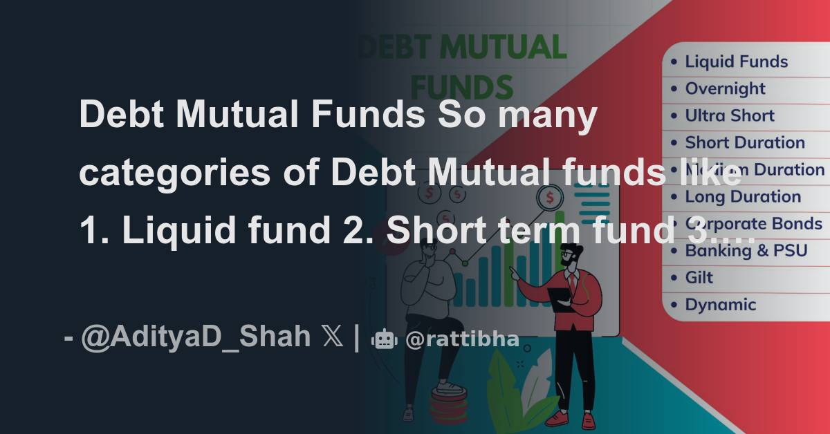 Debt Mutual Funds So many categories of Debt Mutual funds like 1. Liquid fund 2. Short term fund ...