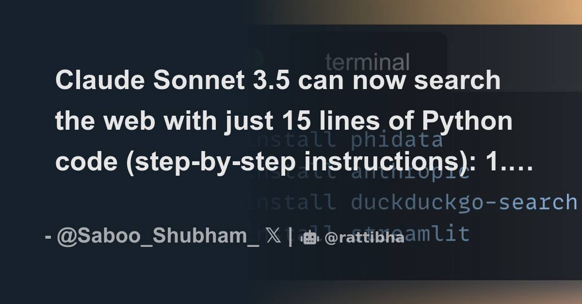 Claude Sonnet 3.5 can now search the web with just 15 lines of Python ...