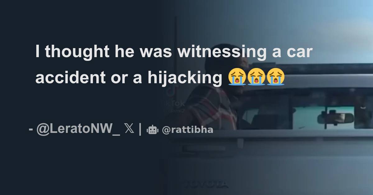 I thought he was witnessing a car accident or a hijacking 😭😭😭 - Thread ...
