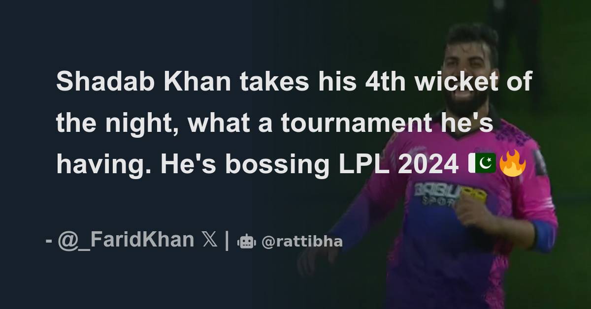 Shadab Khan takes his 4th wicket of the night, what a tournament he's having. He's bossing LPL ...