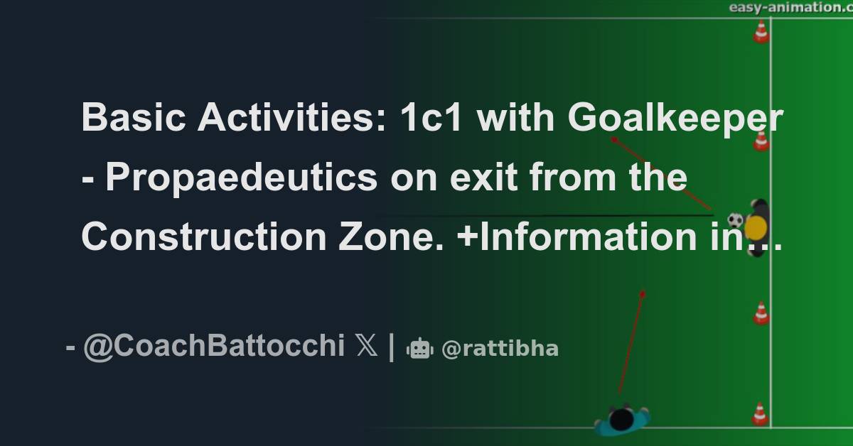 Basic Activities: 1c1 with Goalkeeper - Propaedeutics on exit from the ...