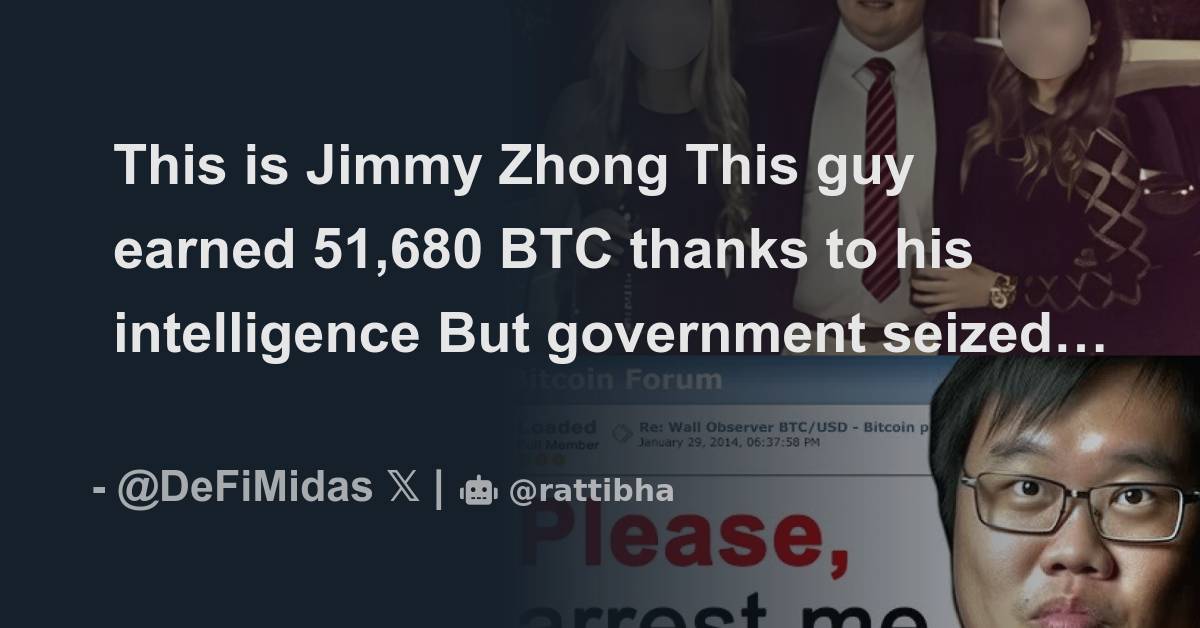 This is Jimmy Zhong This guy earned 51,680 BTC thanks to his ...