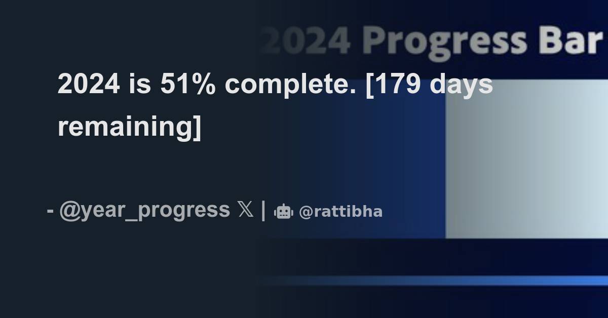 2024 is 51% complete. [179 days remaining] - المسلسل من Year Progress @year_progress - رتبها