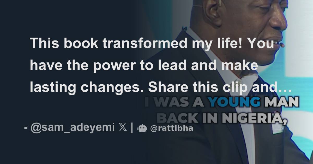 This book transformed my life! You have the power to lead and make ...