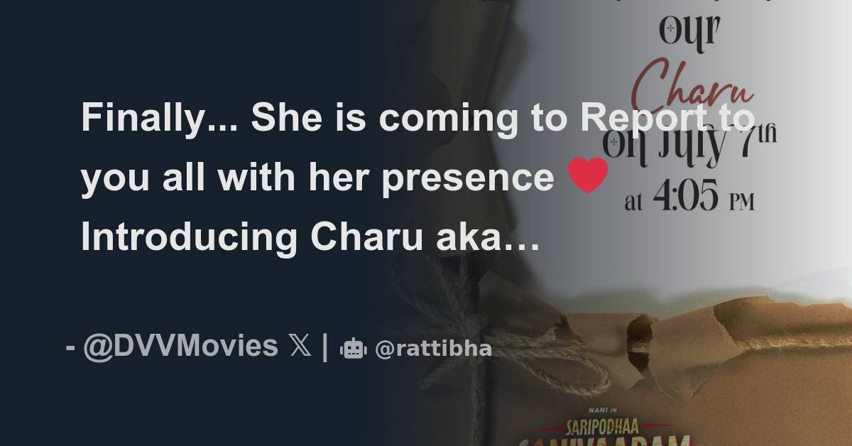 Finally... She is coming to Report to you all with her presence ️ Introducing Charu aka ...